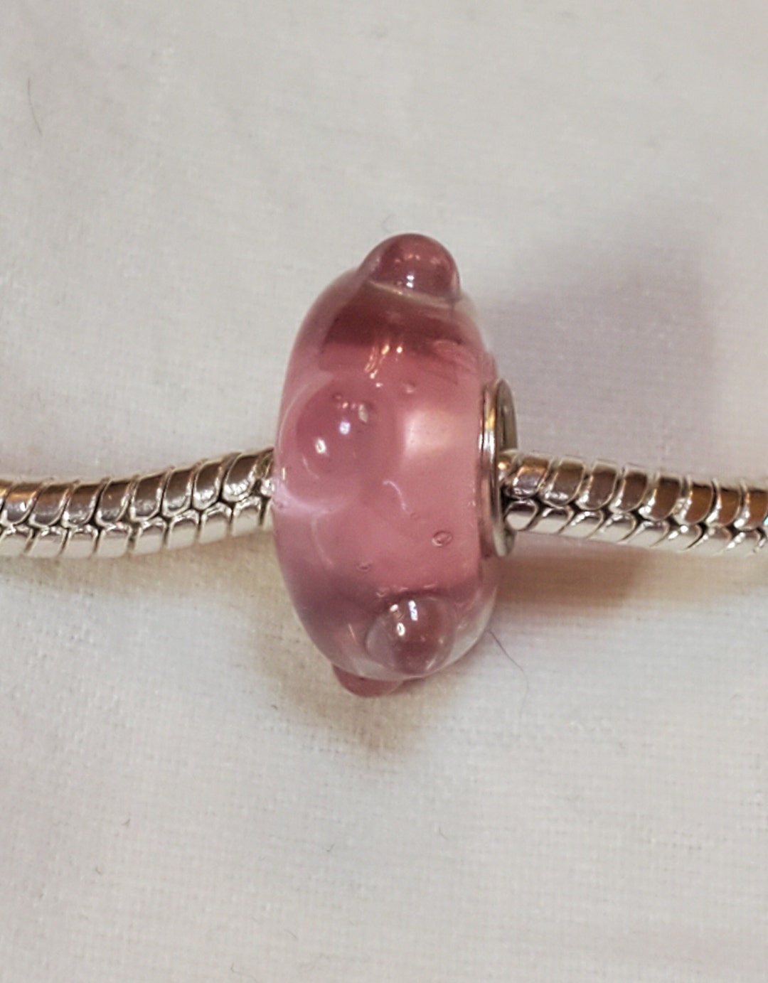 Translucent Pink Glass Bead Murano Glass Bead European Glass - Etsy