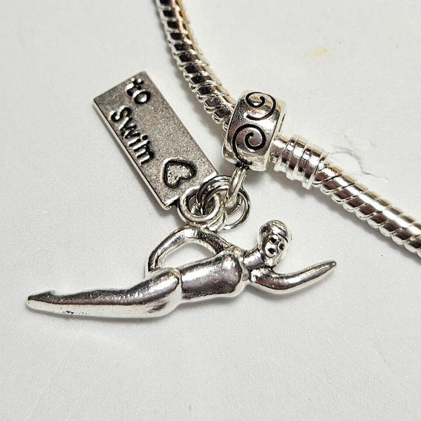 Swimmer Charm - Etsy