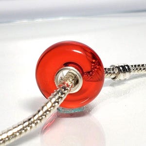 Red Glass Bead, Red Murano Glass Bead, European Bead, Translucent Glass ...