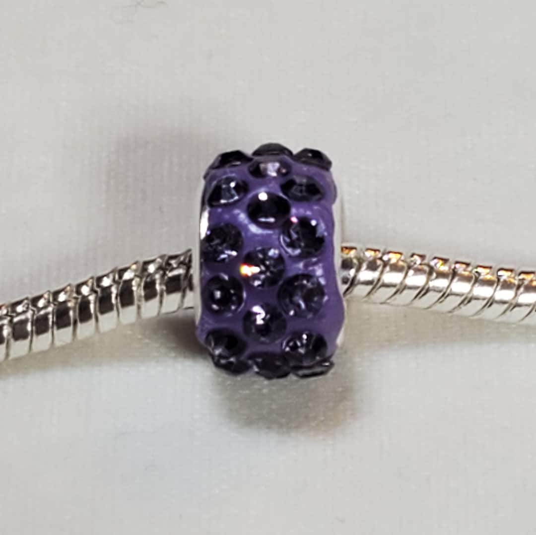 Purple Crystal Charm, Petite Crystals Charm, European Charm, High ...
