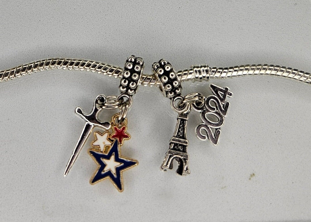 2024 Fencing Charm, Eiffel Tower-2024 Charm Set, Sword & 3 Star Charm ...