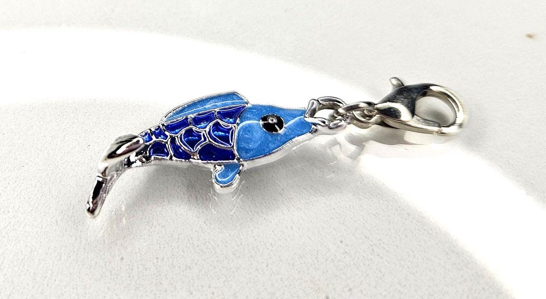 Blue Fish Charm, Dangle Charm, Fishing Charm, Trophy Fish Charm, Fly ...