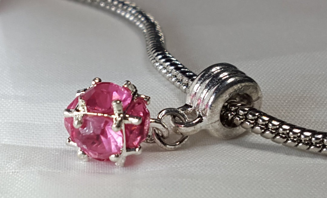 Crystal Art Ball Charm, Classic Dangle Charm, Pink European Charm ...