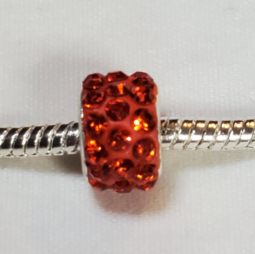 Orange Crystal Charm Petite Crystals Charm European Charm High - Etsy