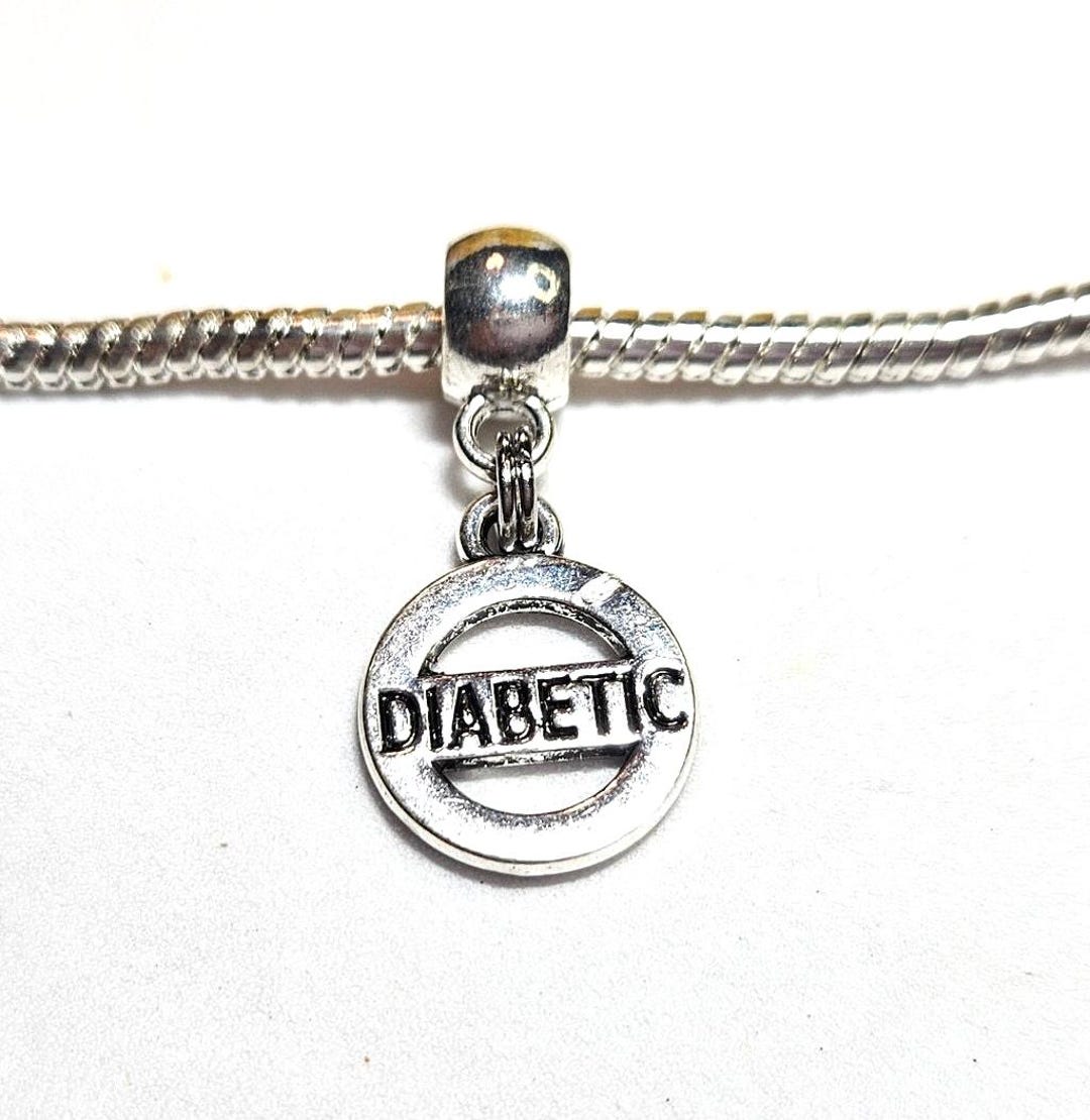Diabetic Medical Charm, Medical Alert Charm, Diabetic Charm, Dual Sided ...