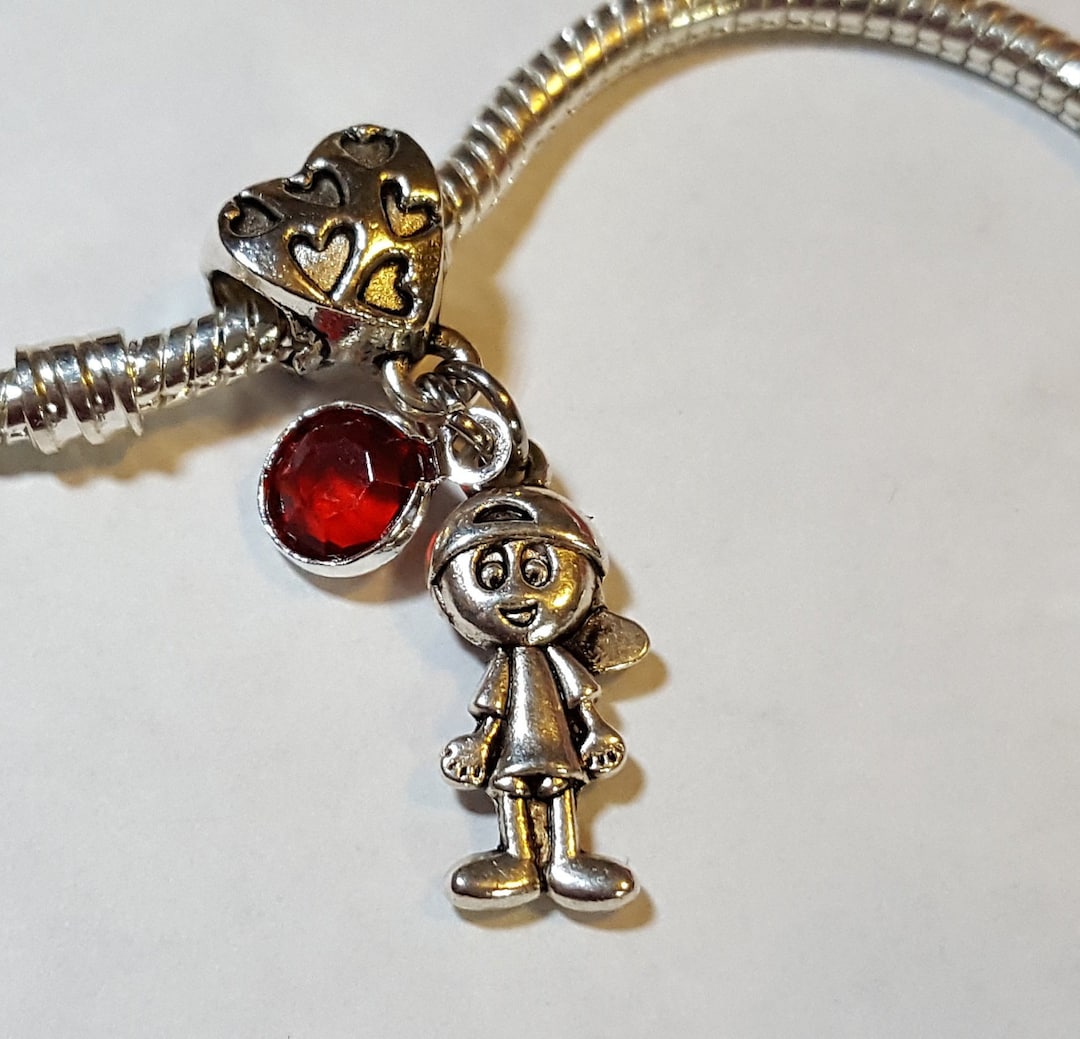 Son Charm-grandson Charm-little Boy Charm-january Birthstone-baby Boy ...