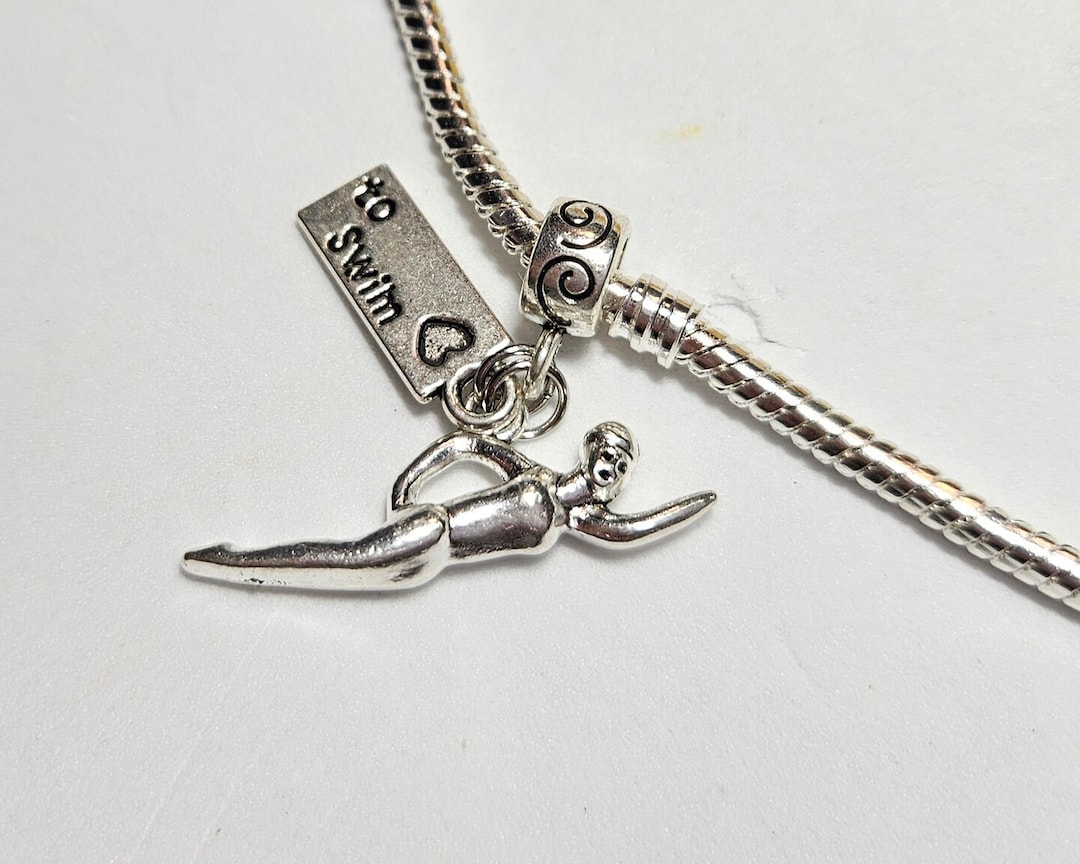 Swimmers Charm Double Charm Love to Swim Charm Swimmer - Etsy