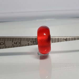 Red Glass Bead, Red Murano Glass Bead, European Bead, Translucent Glass ...