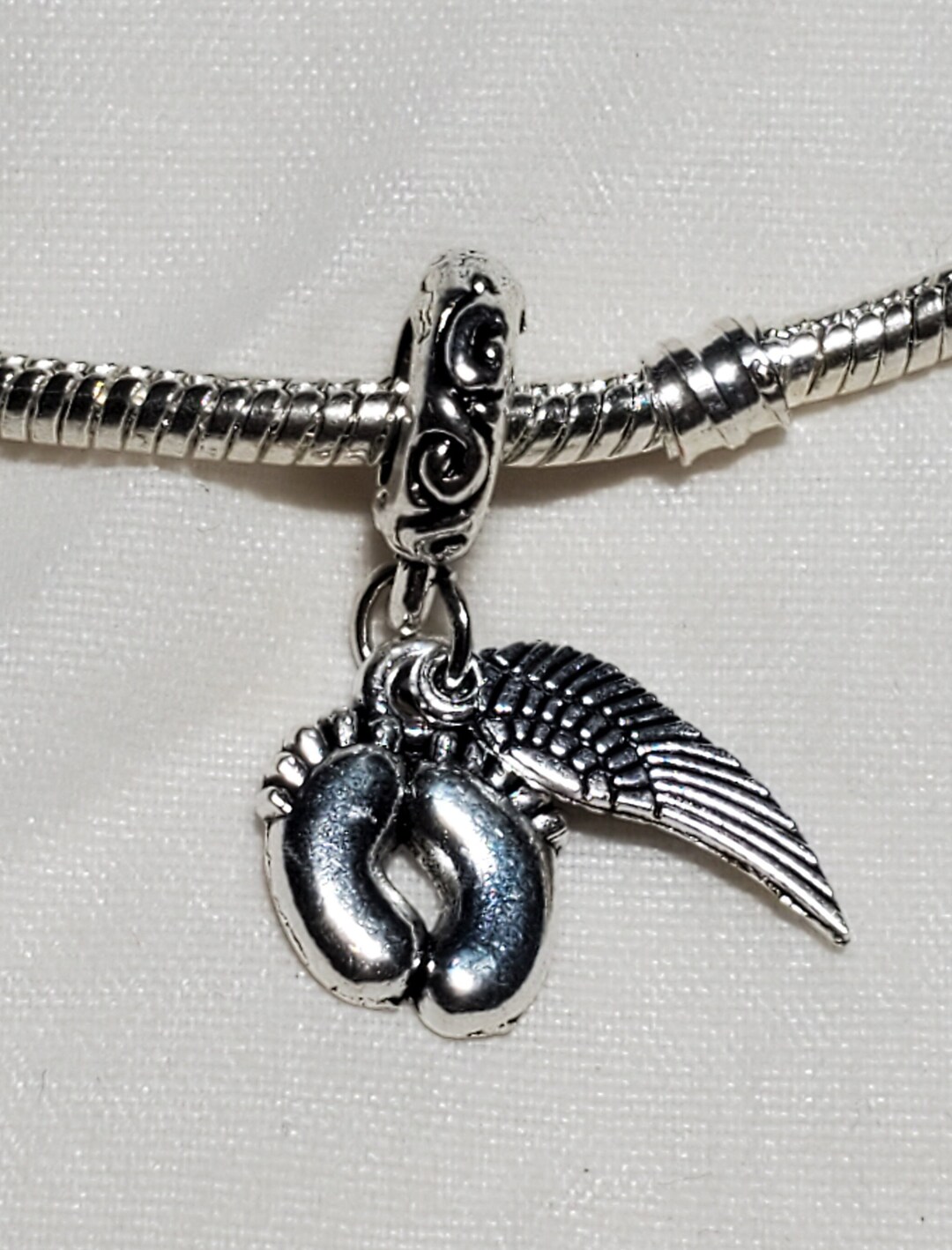 Angel Wings Baby Footprint Charm, Infant Loss, Stillbirth, Miscarriage ...