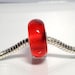Red Glass Bead, Red Murano Glass Bead, European Bead, Translucent Glass ...