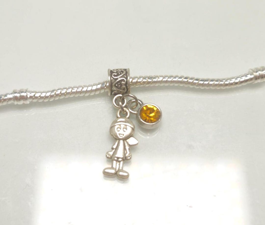 Son Charm-grandson Charm-little Boy Charm-november Birthstone-baby Boy ...