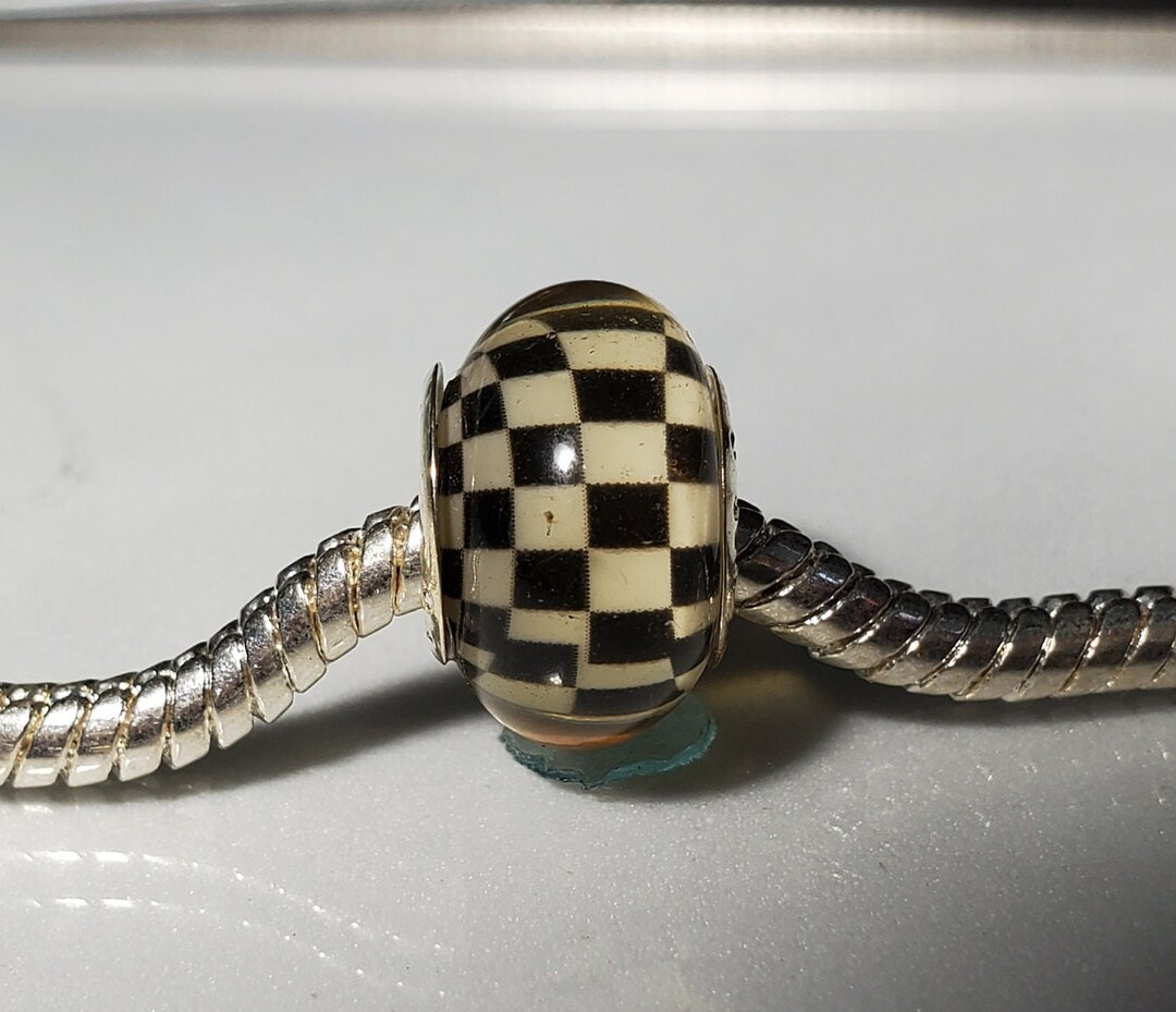 Checkered Flag Checkerboard Pattern Design Murano Resin Bead - Etsy