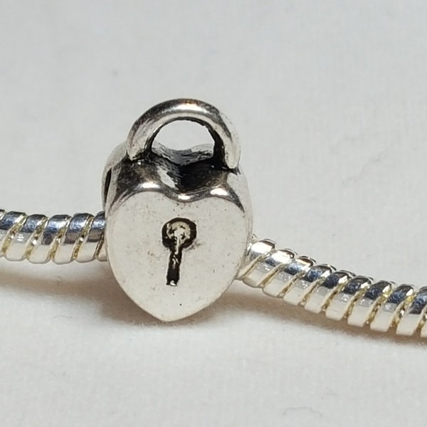 Lock and Key Silver Charm - Etsy