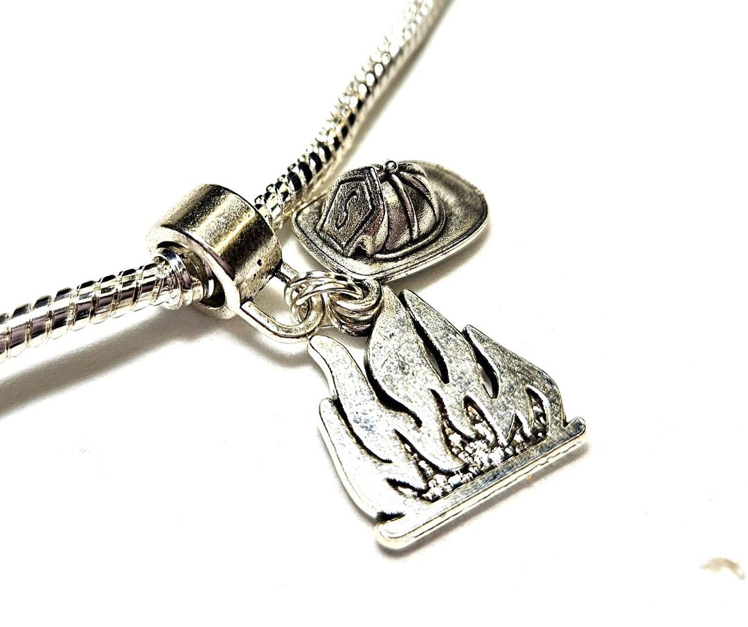 Fireman's Helmet Charm, Fire Charm, Dangle Charm, Fireman Charm, Helmet ...