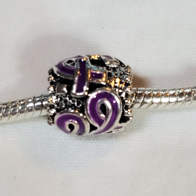 Purple Ribbon Charm - Etsy