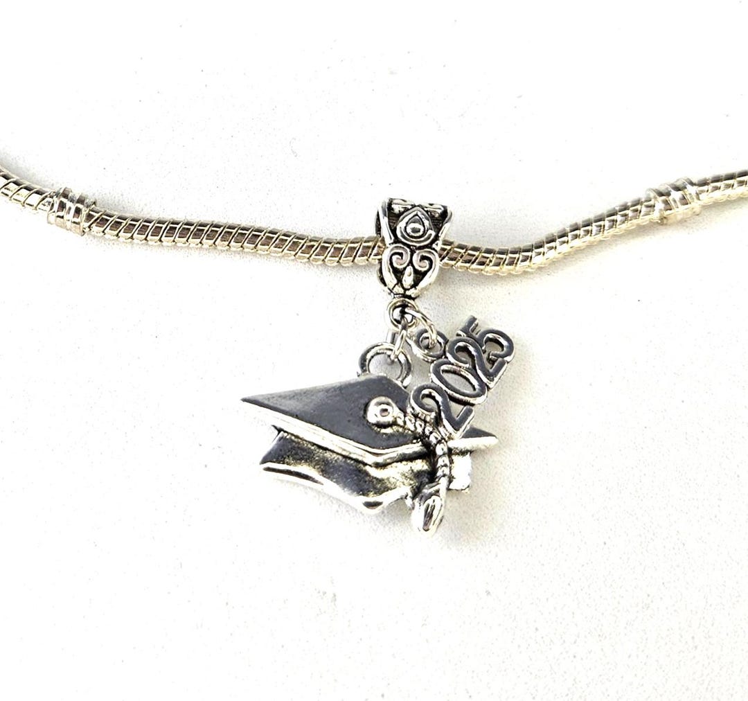 2025 Graduation Charm, Trencher Cap Charm, European Charm Graduation ...