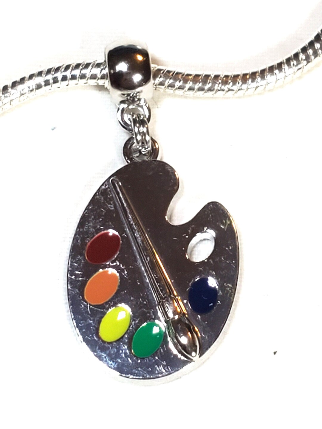 Artist Paint Pallet Charm, Artist Gift, European Charm, Dangle Charm ...