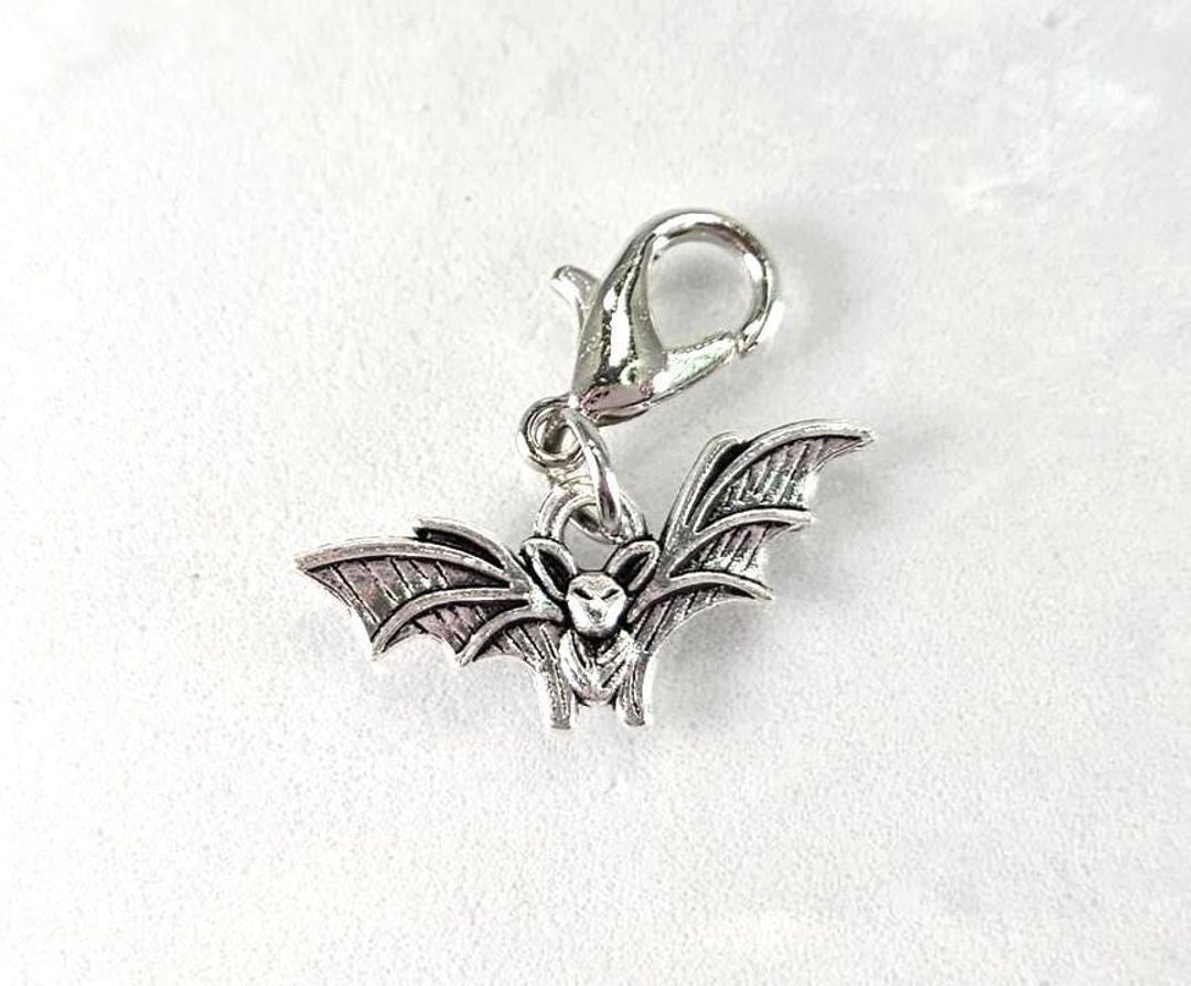 Vampire Bat Charm, Flying Bat Charm, Bat Dangle Charm, 3D Charm, Spooky ...