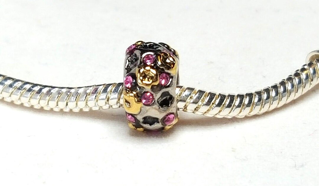 Pink Crystal Charm, European Charm, Pink Swarovski Element Crystals ...