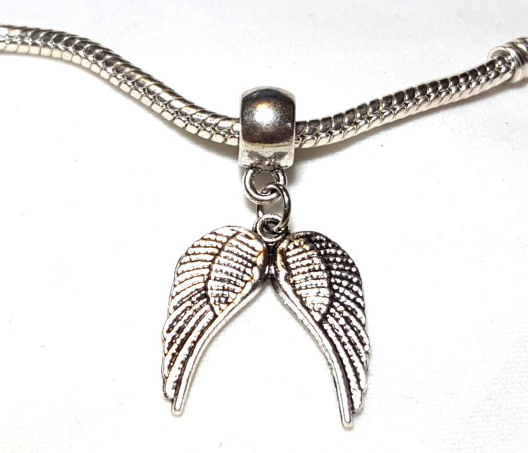 Angel Wings Charm, Dangle Charm, Spread Angel Wings Charm, Supernatural ...
