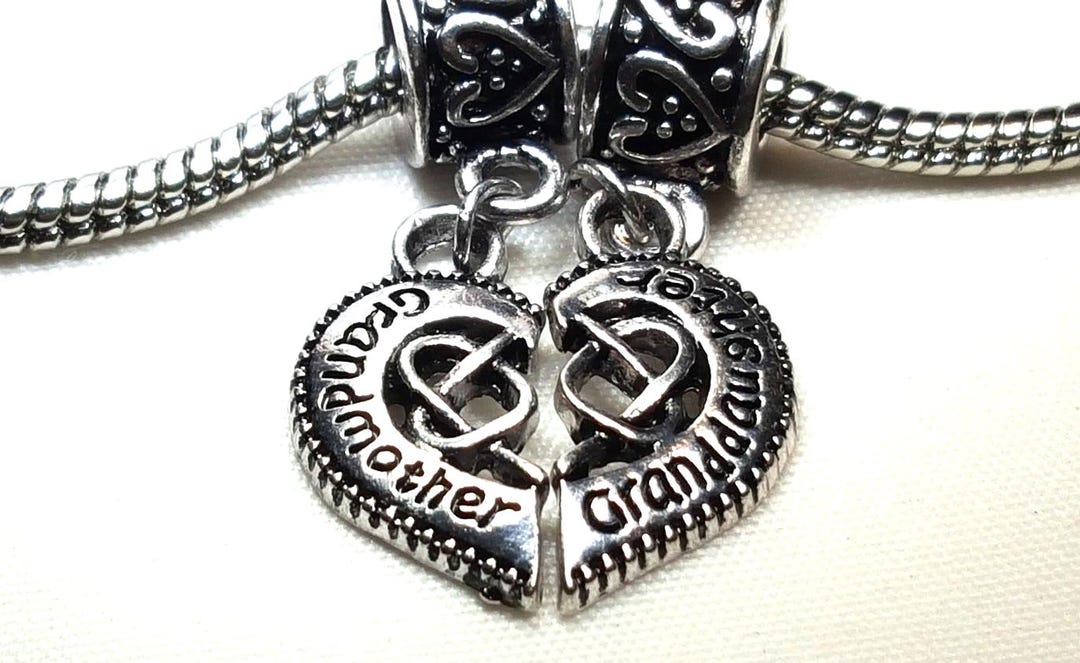 Grandmother Charm, Granddaughter Charm, Dangle Charm, Split Dangle ...