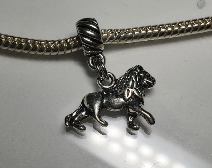 Lion Charm, Lion Dangle Charm, King of the Jungle Charm, Dangle Charm ...