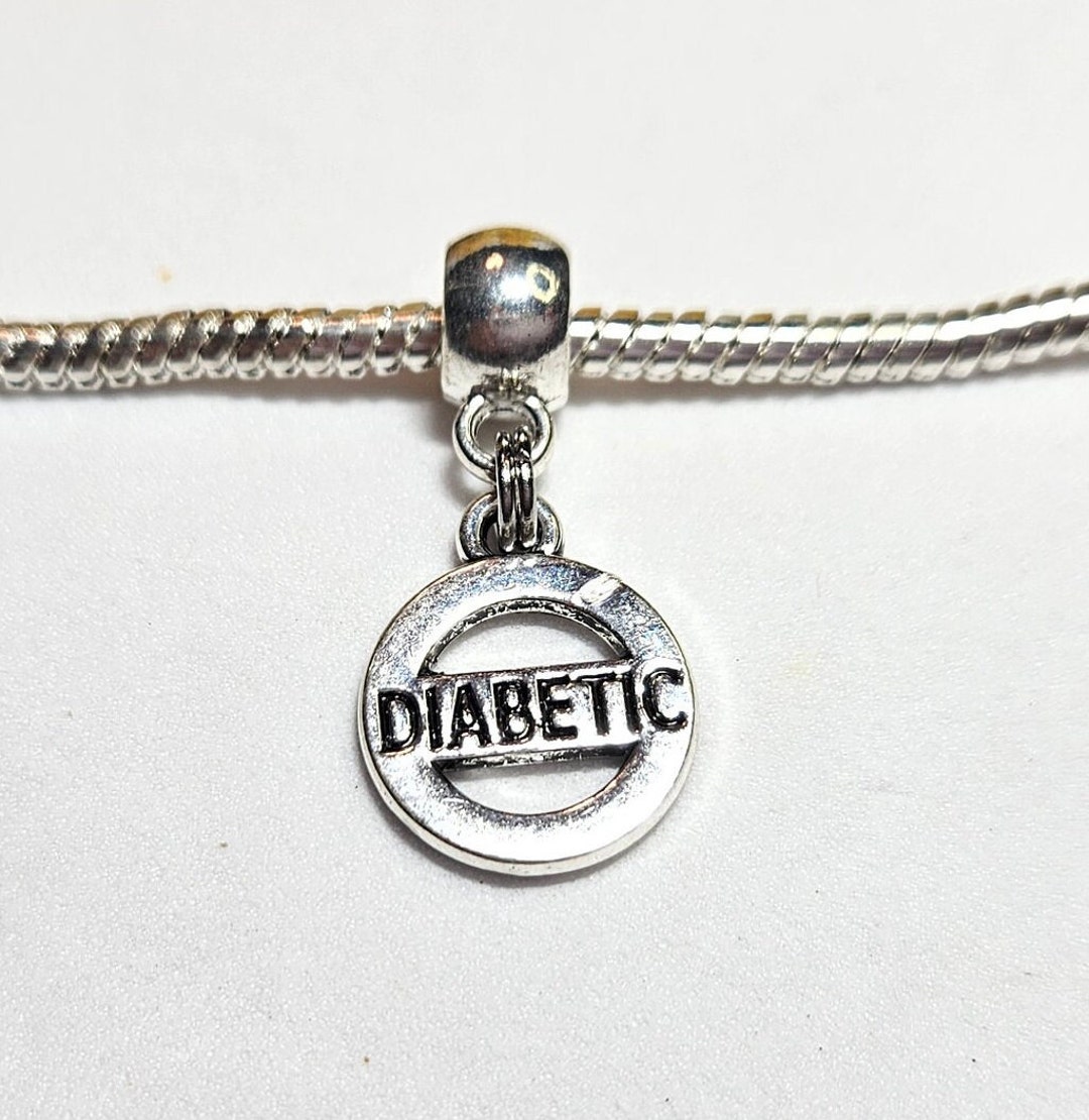 Diabetic Medical Charm, Medical Alert Charm, Diabetic Charm, Dual Sided ...