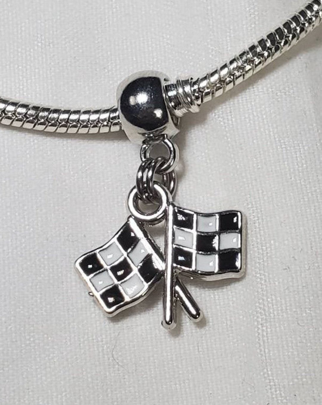 Checkered Flag Charm, Dangle Charm, Racing Flags, Checkered Design ...