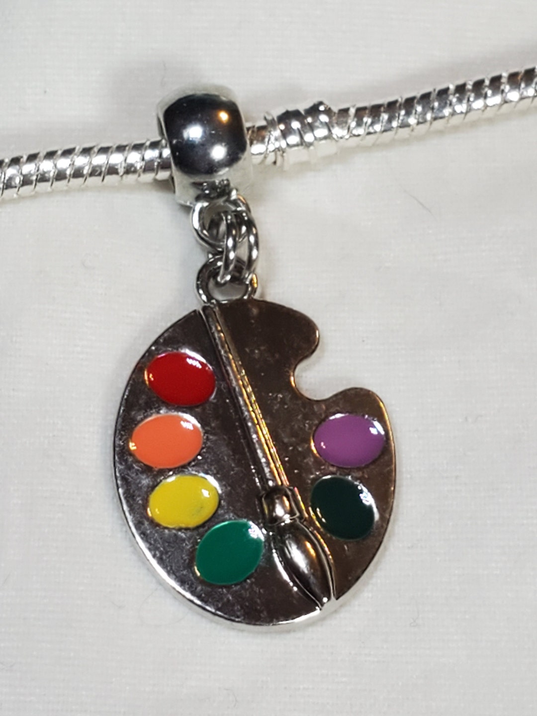 Artist Paint Pallet Charm, Artist Gift, European Charm, Dangle Charm ...