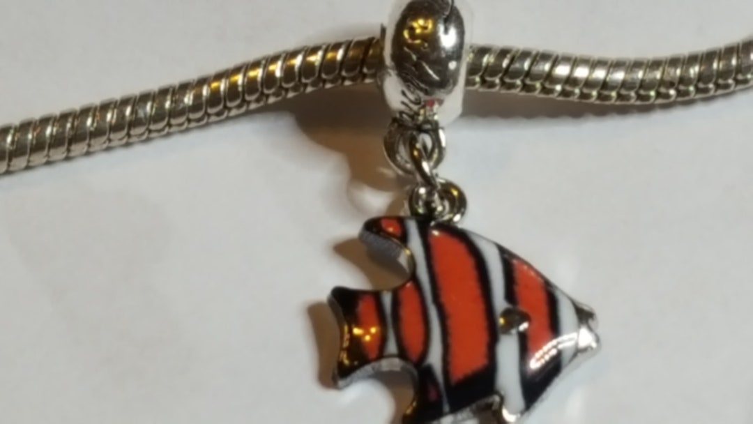 Fish Charm, Orange Striped Fish Charm, Snorkeling Charm, Nemo Charm ...