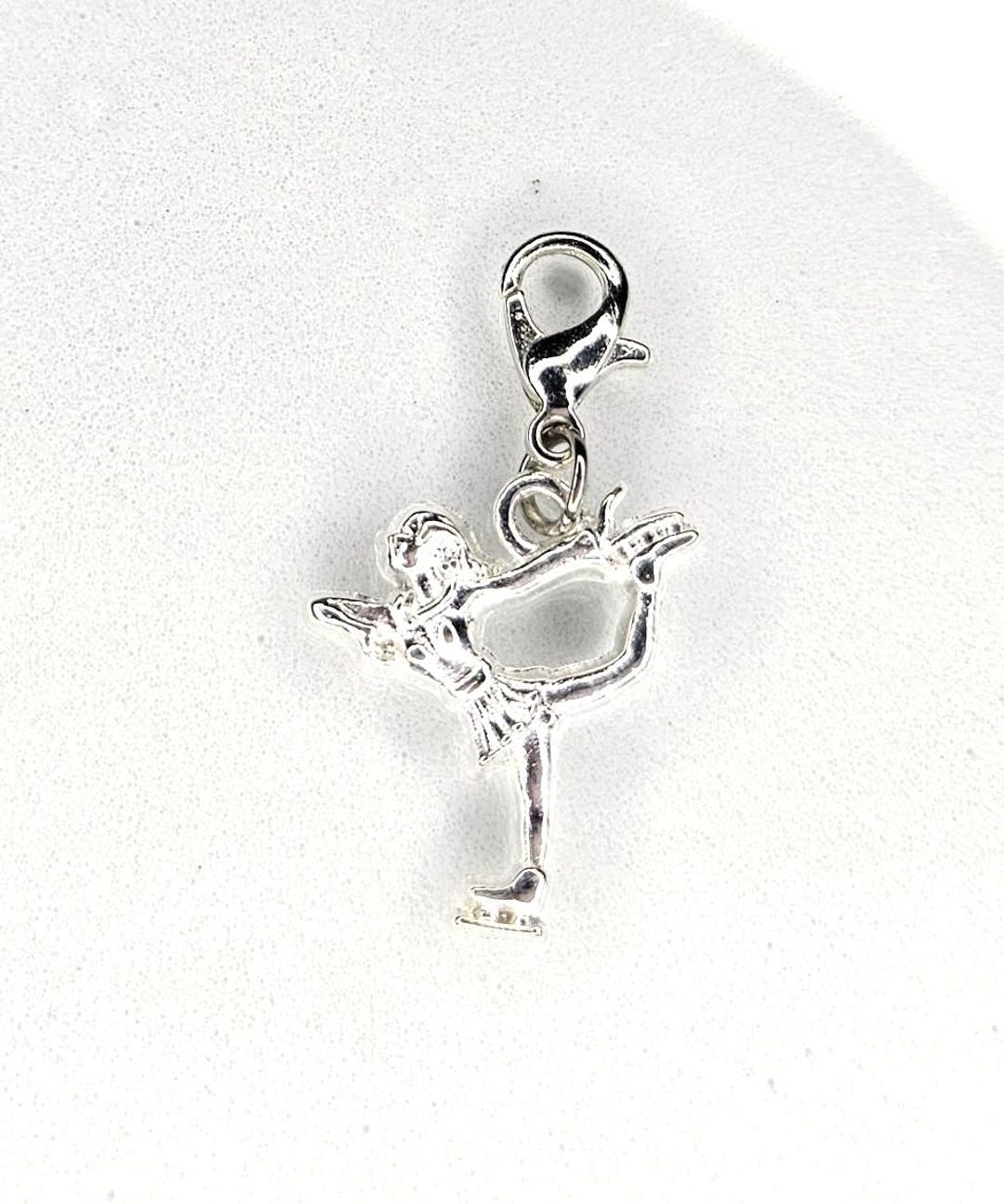 Ice Skater Charm, Ice Skates Charm, Ice Skating Charm, One Sided Charm ...