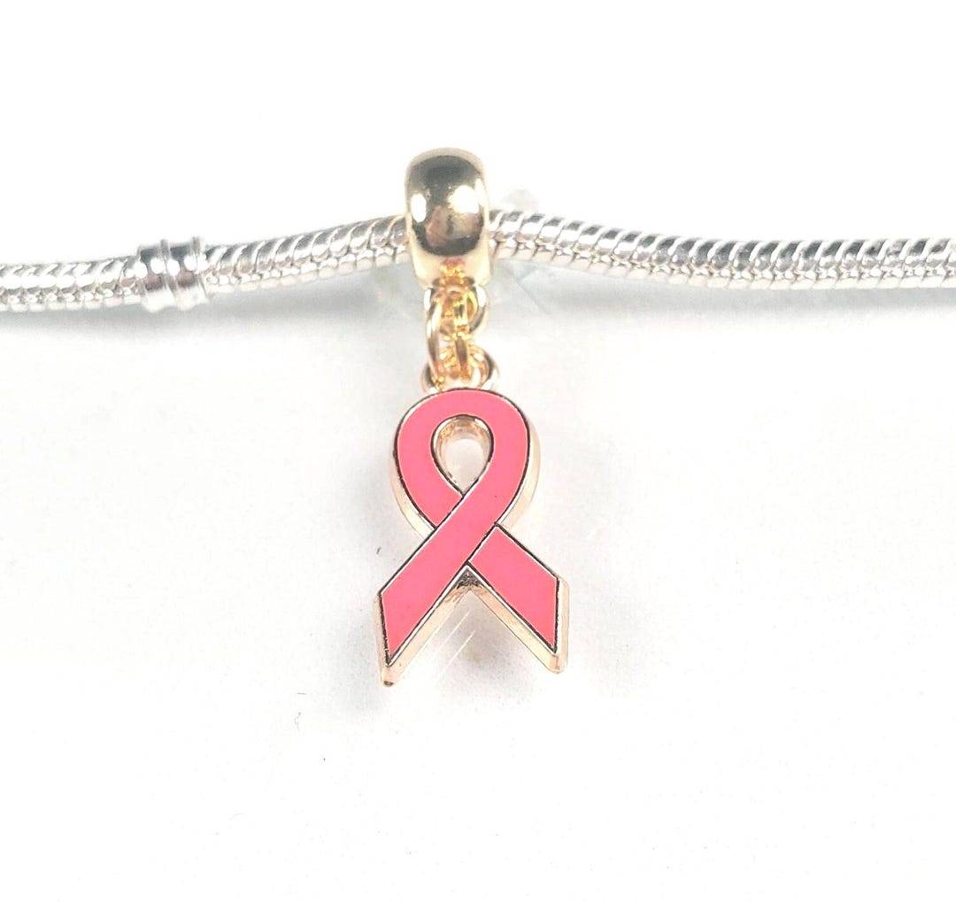 Pink Breast Cancer Nursing & Reconstruction Awareness Ribbon Charm ...