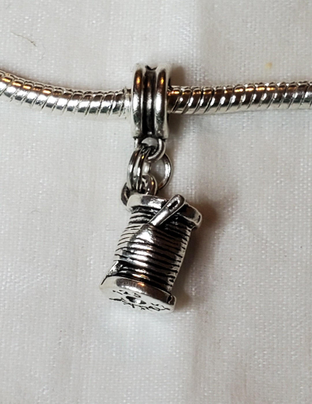 Spool of Thread, Dangle Charm, Thread Spool Charm, Seamstress Gift, Sewing Charm, Crafter Charm ...