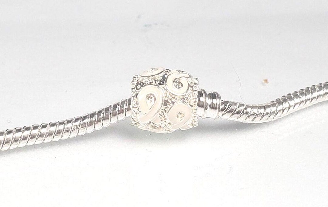 White Awareness Ribbon Charm for Sarcoma Bone & Bladder Cancer - Barrel ...