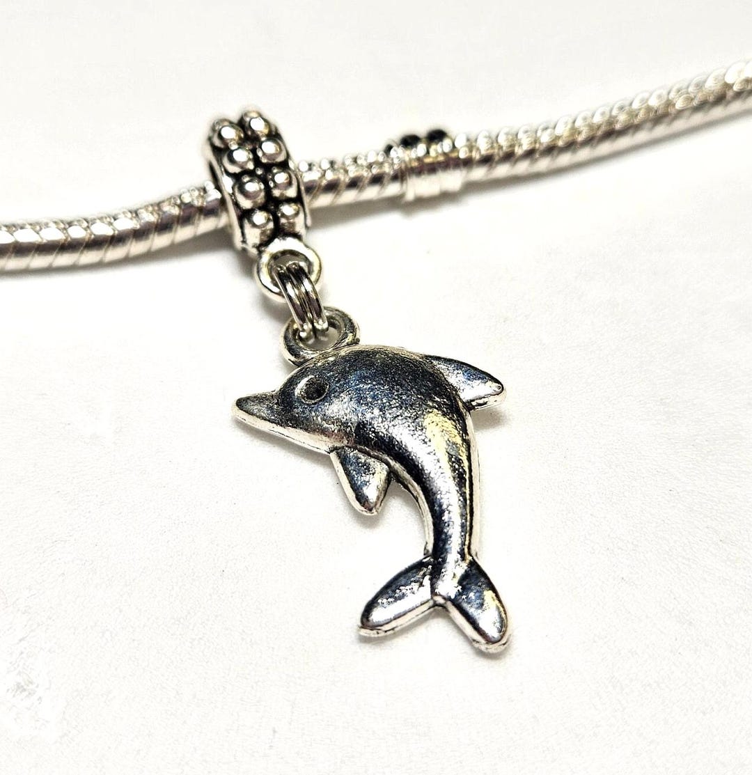 Dolphin Charm, Dangle Charm, 3D Charm, European Charm, Dolphin Lover ...