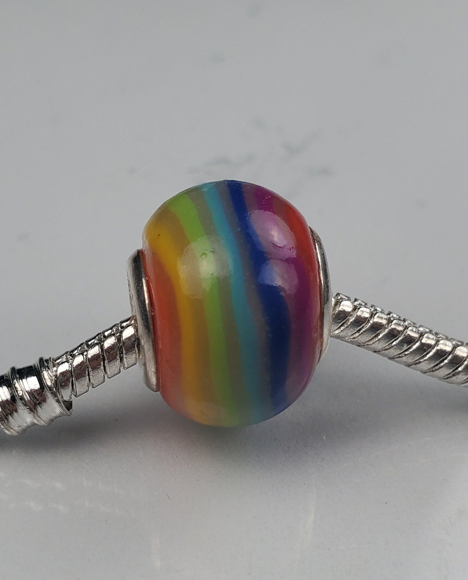 Rainbow Bead Polymer Clay Bead Rainbow European Bead Pride - Etsy
