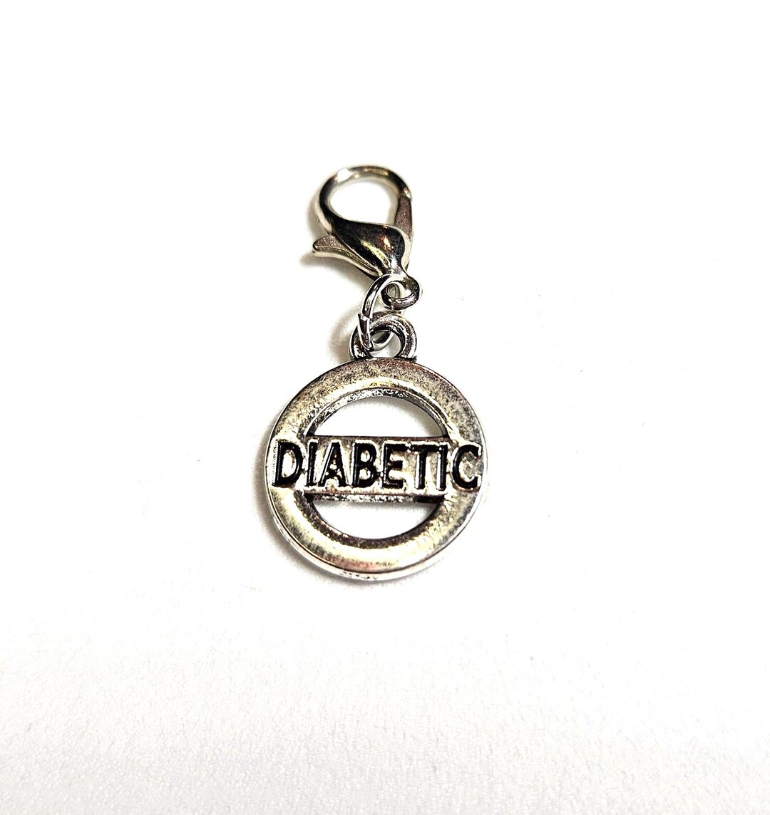 Diabetic Medical Charm, Medical Alert Charm, Diabetic Charm, Dual Sided ...