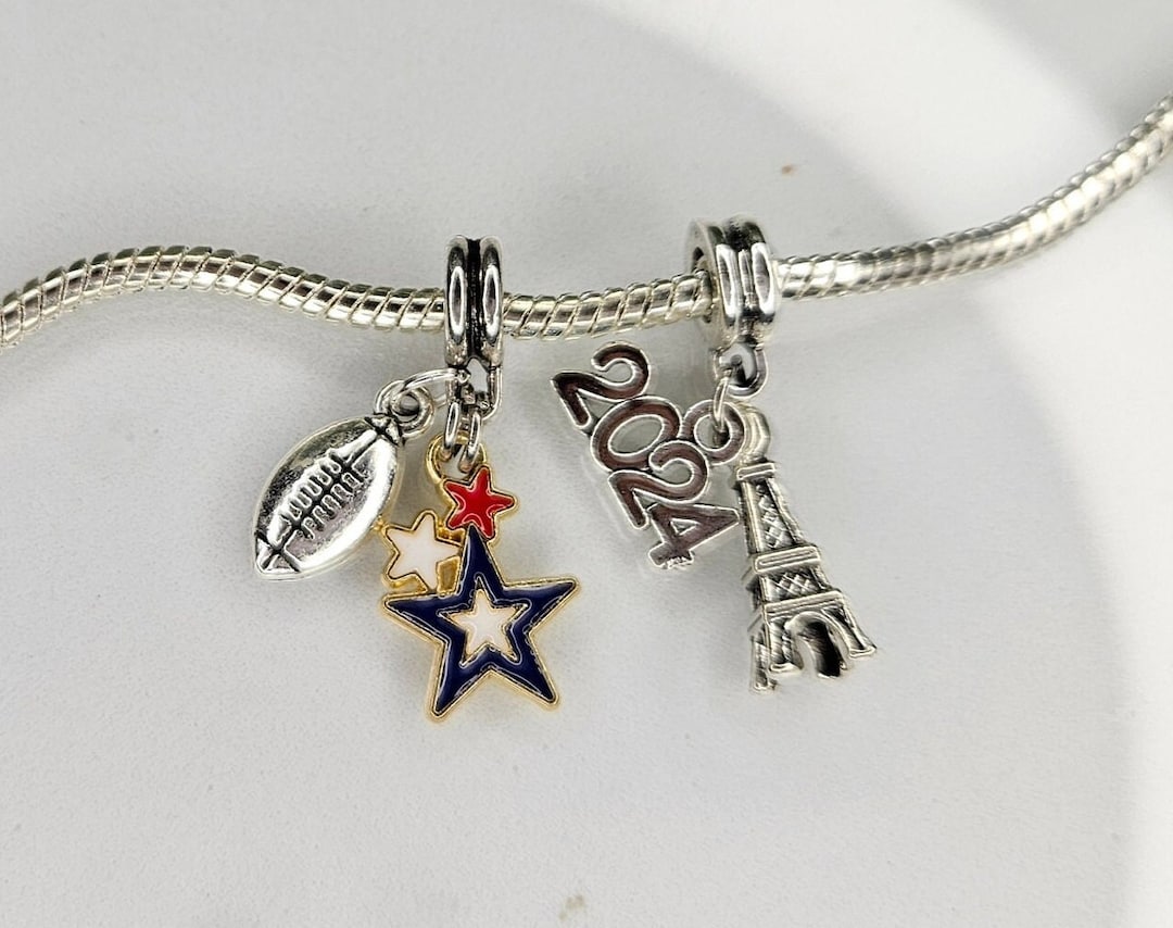 2024 Olympics Rugby Charm, Eiffel Tower-2024 Charm Set, Rugby Ball & 3 ...