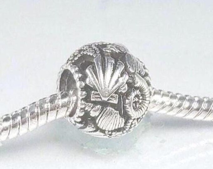Sea Shell Starfish Beach Charm for Pandora & European Bracelets – Round ...