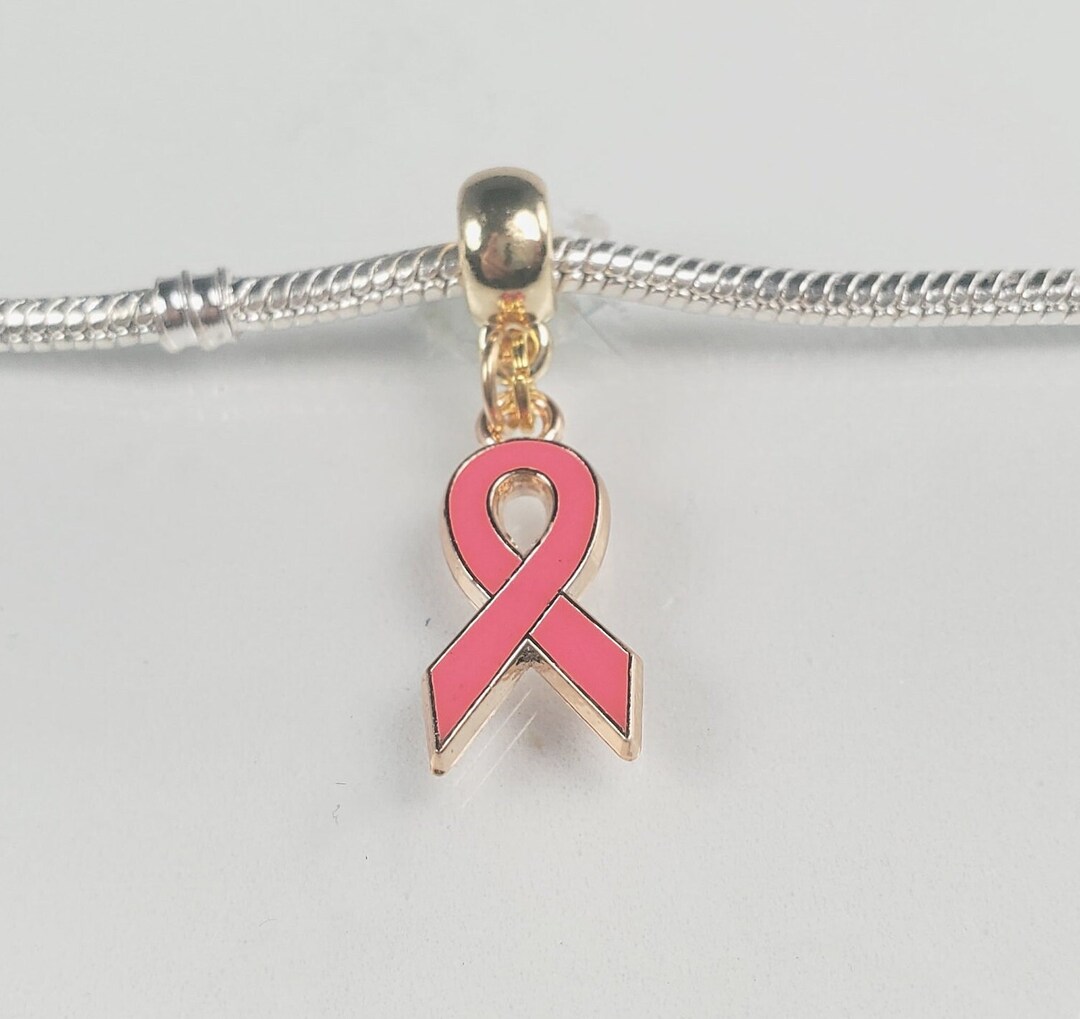 Pink Awareness Ribbon Charm Dangle Charm Breast Cancer Awareness ...