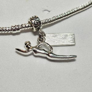 Swimmers Charm Double Charm Love to Swim Charm Swimmer - Etsy