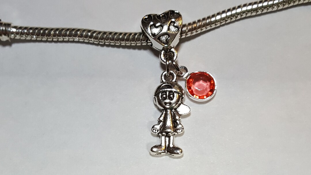 Son Charm-grandson Charm-little Boy Charm-october Birthstone-baby Boy ...