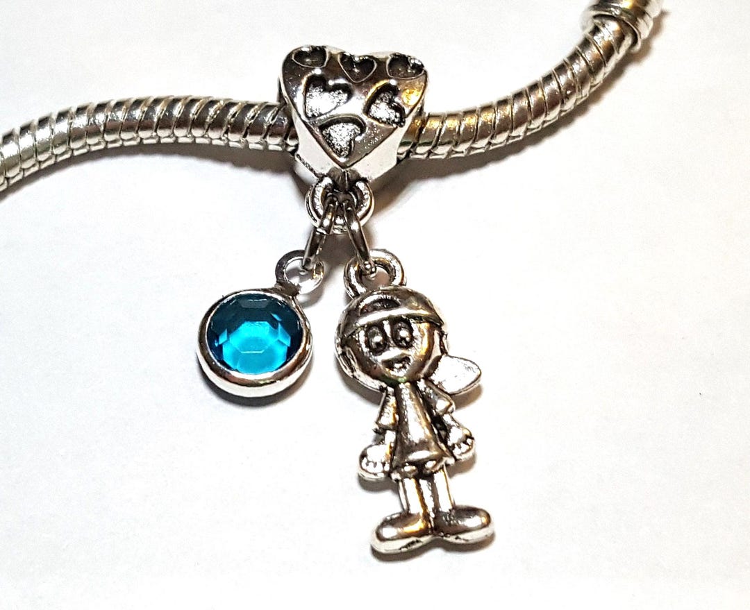 Son Charm-grandson Charm-little Boy Charm-march Birthstone-baby Boy ...