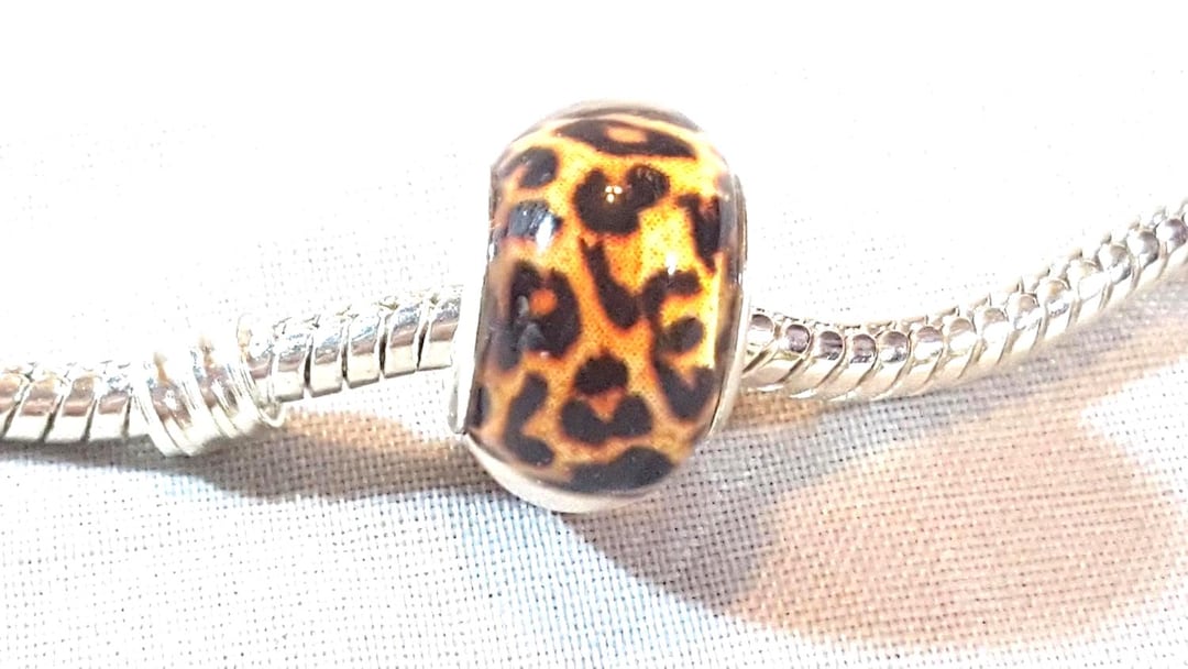 Leopard Bead, European Bead, Leopard Print Bead, Leopard Jewelry, Resin ...