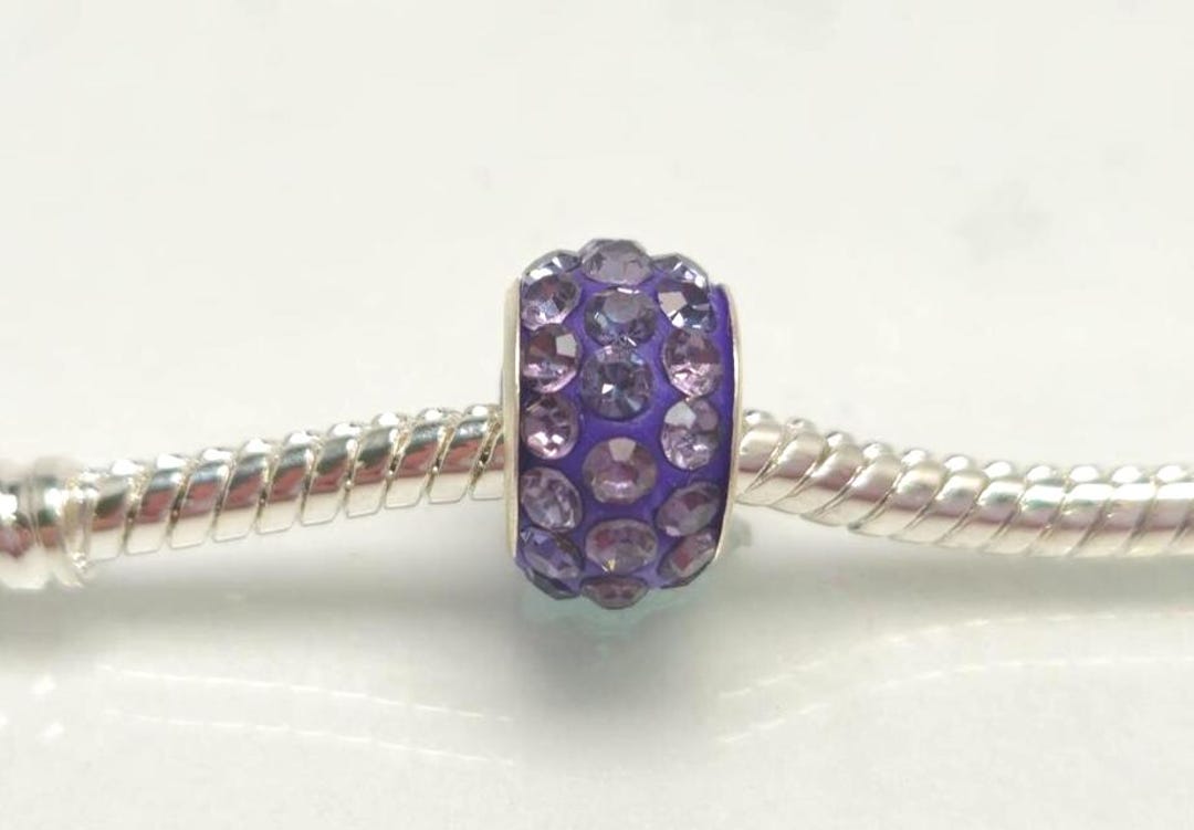 Purple Crystal Charm, Petite Crystals Charm, European Charm, High ...