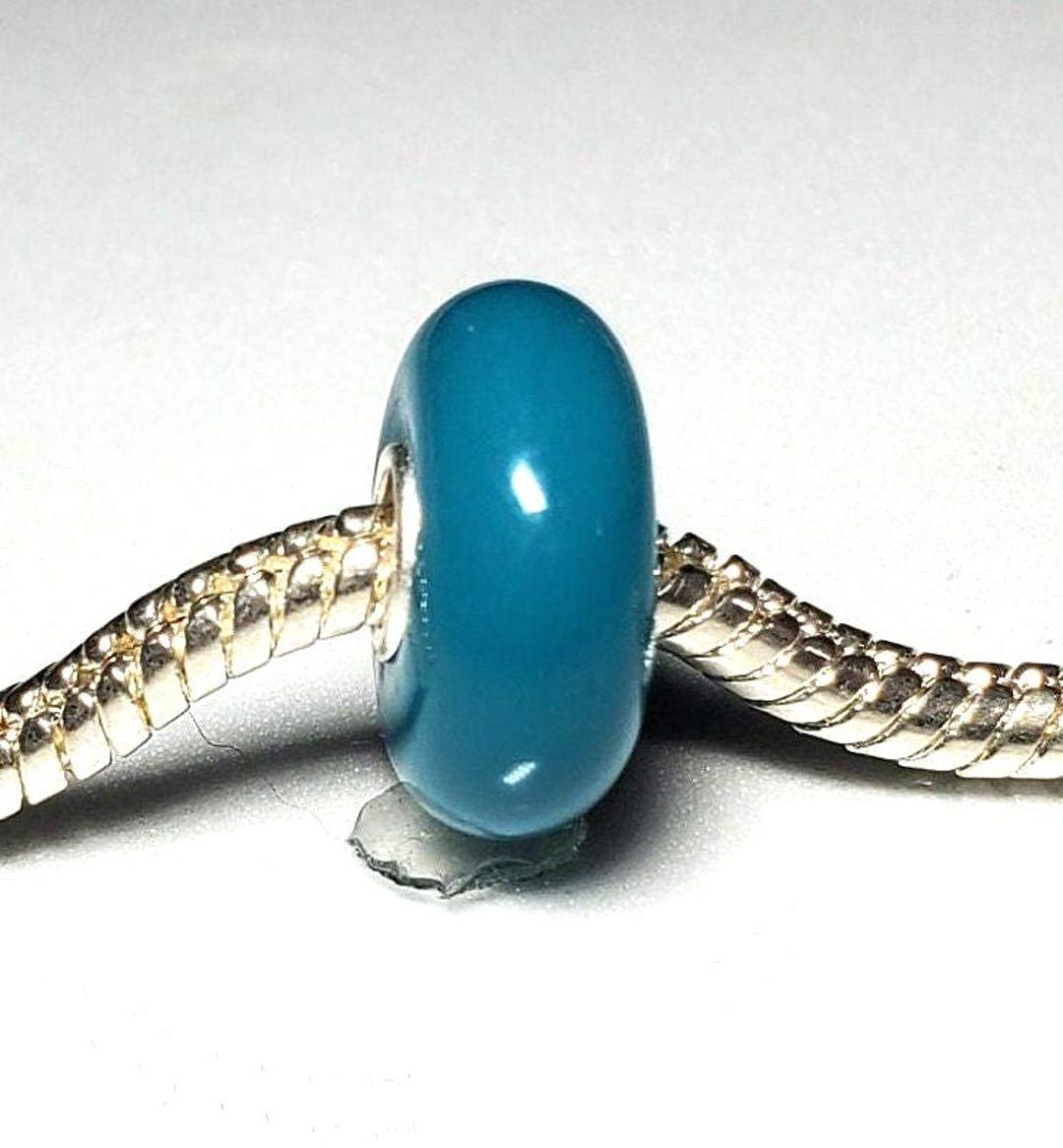 Teal Glass Bead, Murano Glass Bead, European Glass Bead, 925 Single ...