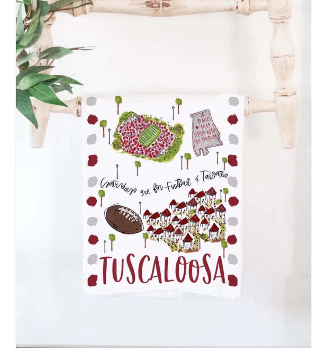 Alabama Tuscaloosa Tea Towel - Design Happy by Rachael - Great for the ...