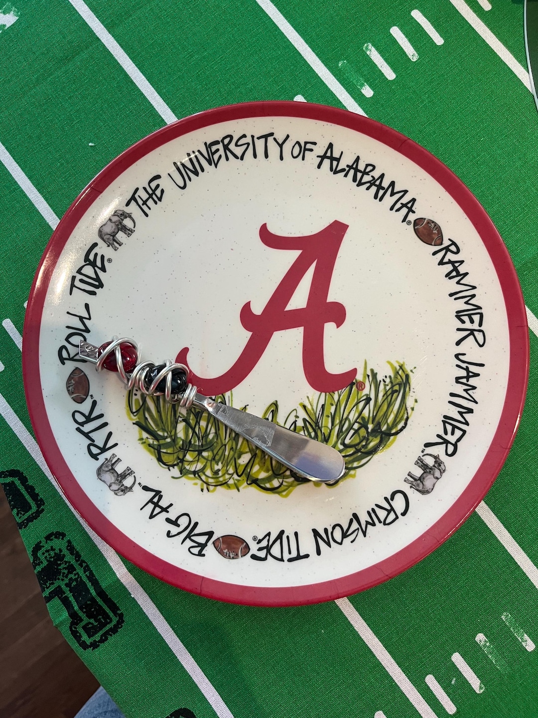Alabama Crimson Tide Melamine Plate With Spreader, College Tailgate - Etsy