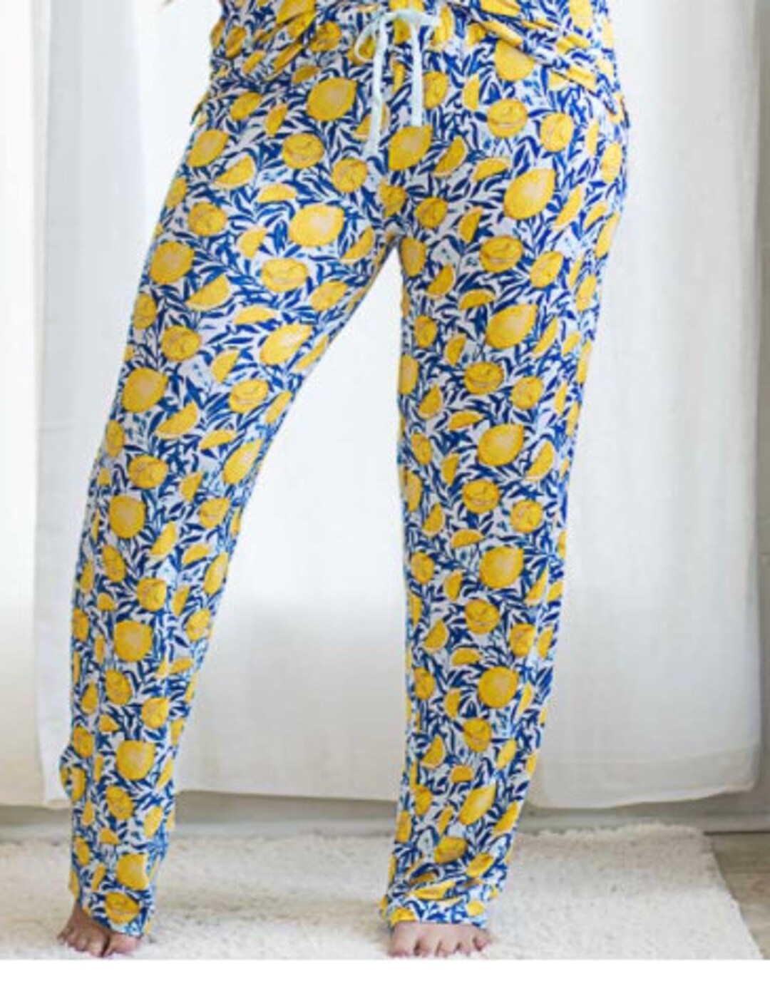 The Royal Standard Lemon Drop Sleep Pants Soft and Comfy Elastic Waist ...