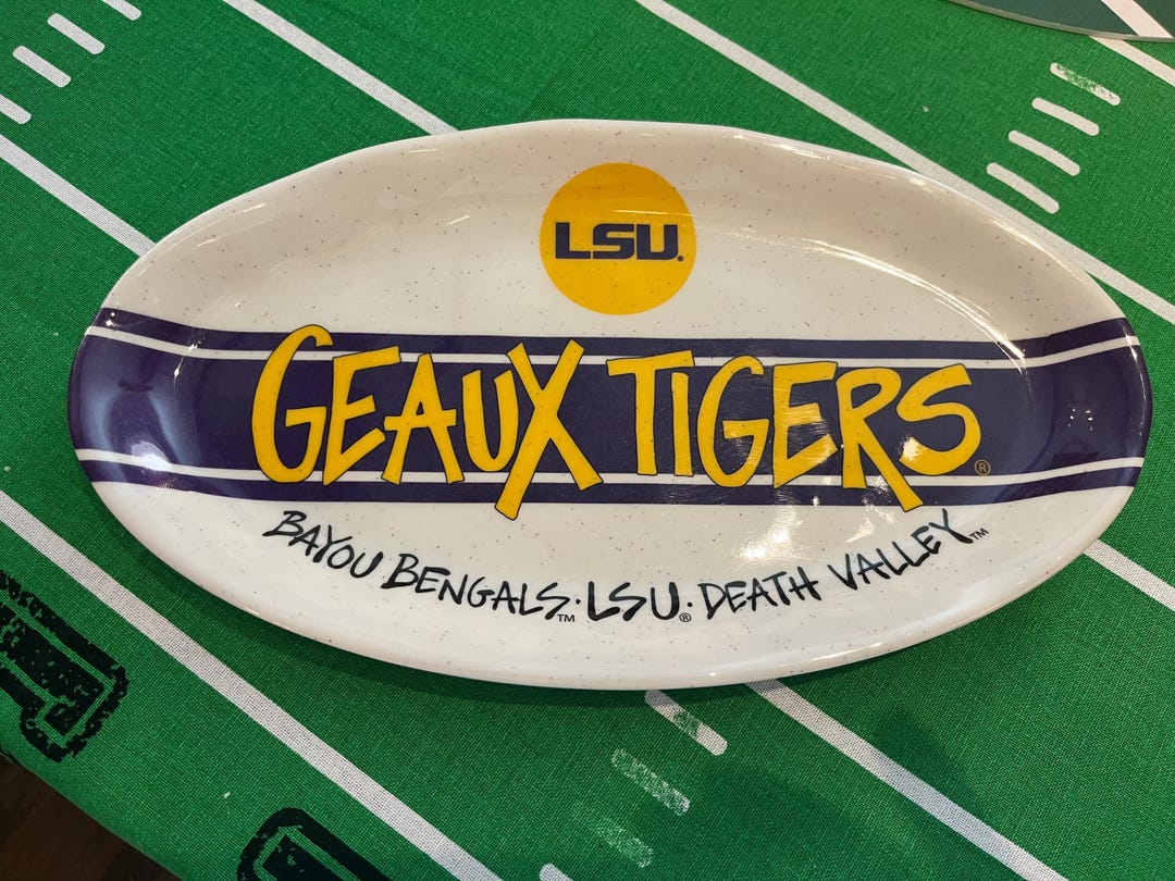 Licensed College Tray-melamine Personalized Plate - LSU - Tailgating ...
